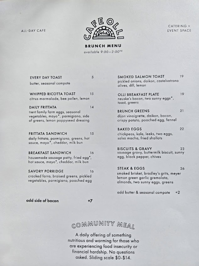 Cafe Olli Menu | Hand Crafted Sicilian Pizza & Other Fresh Bakes and ...